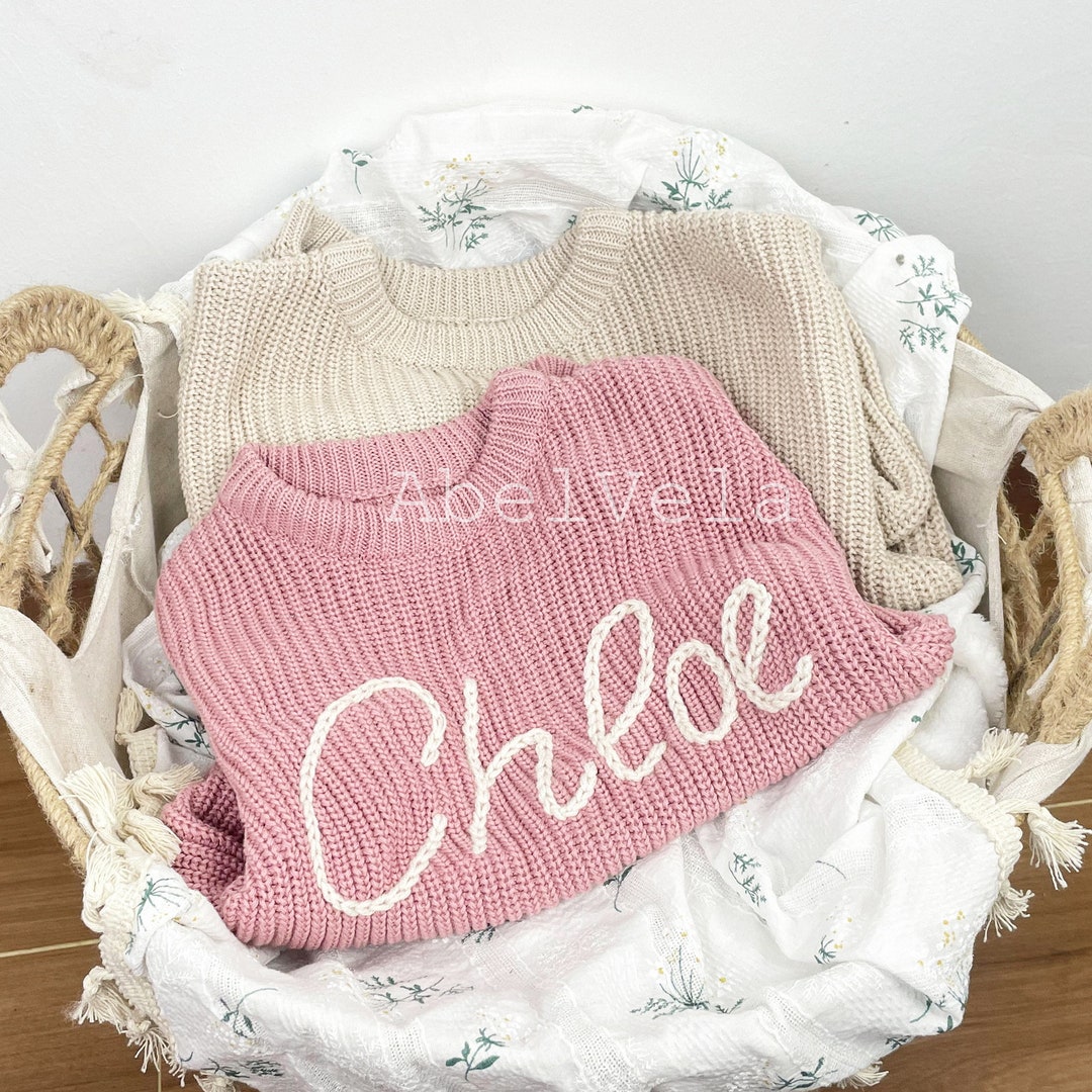 Personalized Hand Embroidered Name Sweaters,custom Baby Sweaters,baby ...