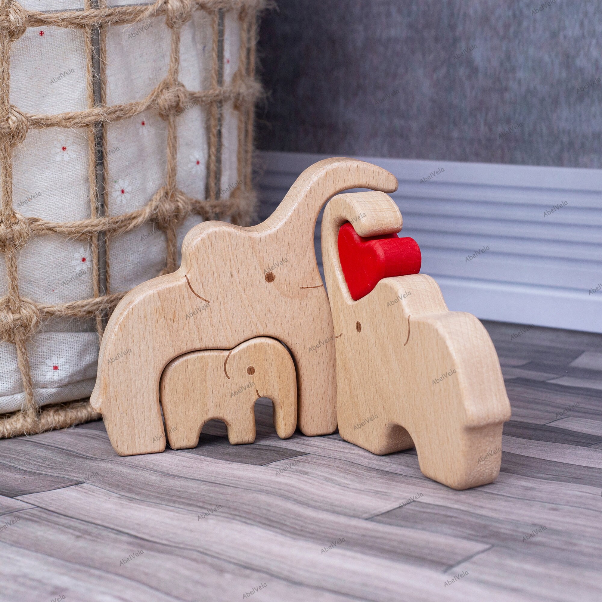 Personalized Wooden Elephant Family, Family Home Decor, Family Memorial ...