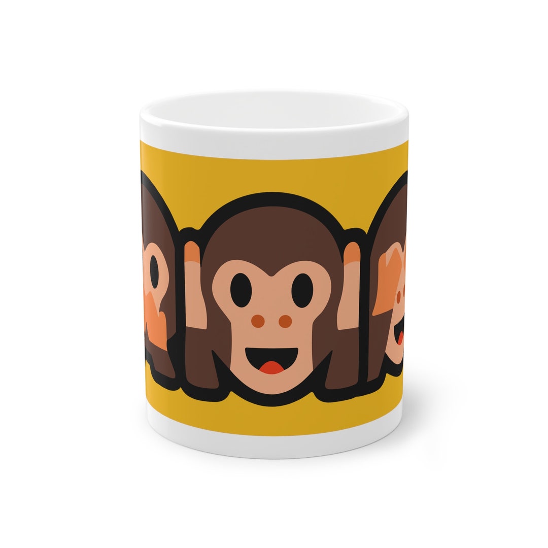 3 WISE MONKEYS Emojis Mug japan, Confucius, Nikko - Etsy