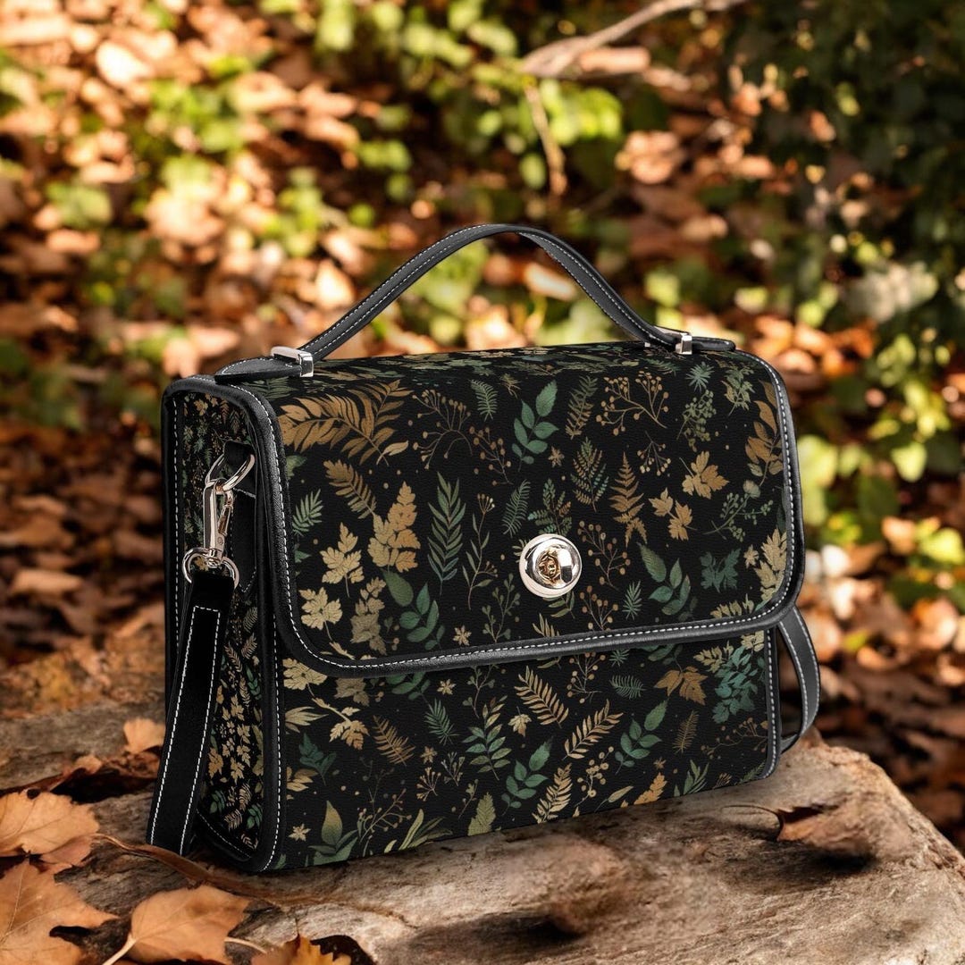 Cottagecore Fern Witch Satchel, Witchy Mushroom Crossbody Forest ...