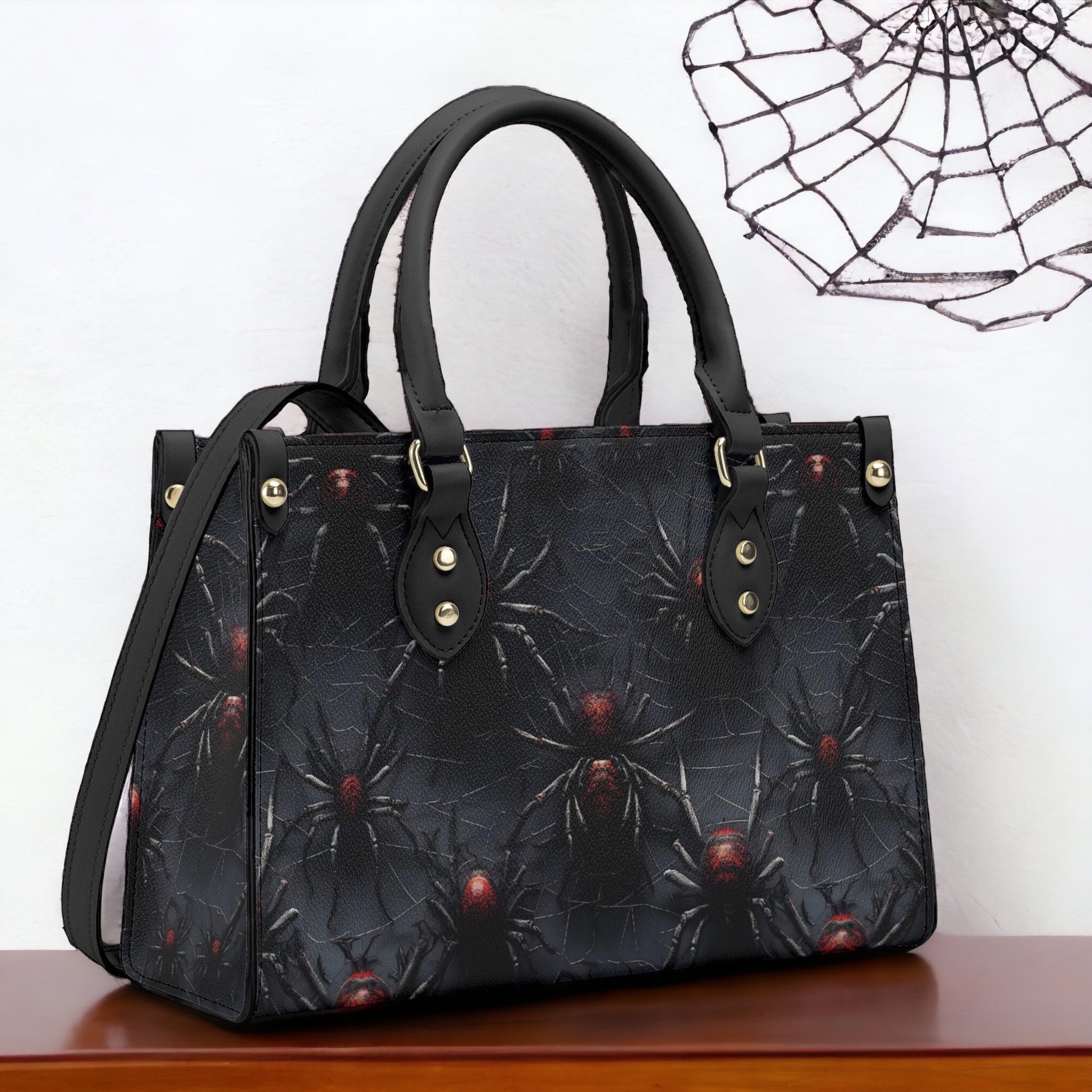 Scary Black Tarantula Handbag, Dark Goth Witchy Purse, Dark Cottagecore ...