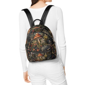 Dark Cottagecore Mushroom Forest Backpack, Whimsical Witchy Forager ...