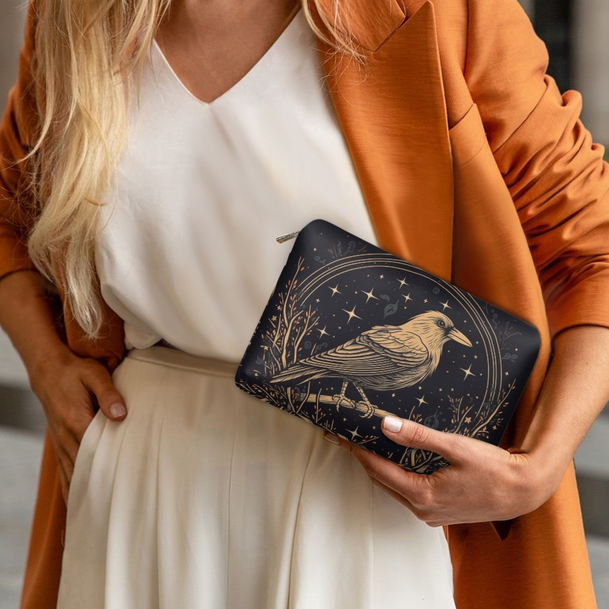 Cottagecore Raven Boho PU Leather Handbag, Cute Witchy Raven Satchel ...