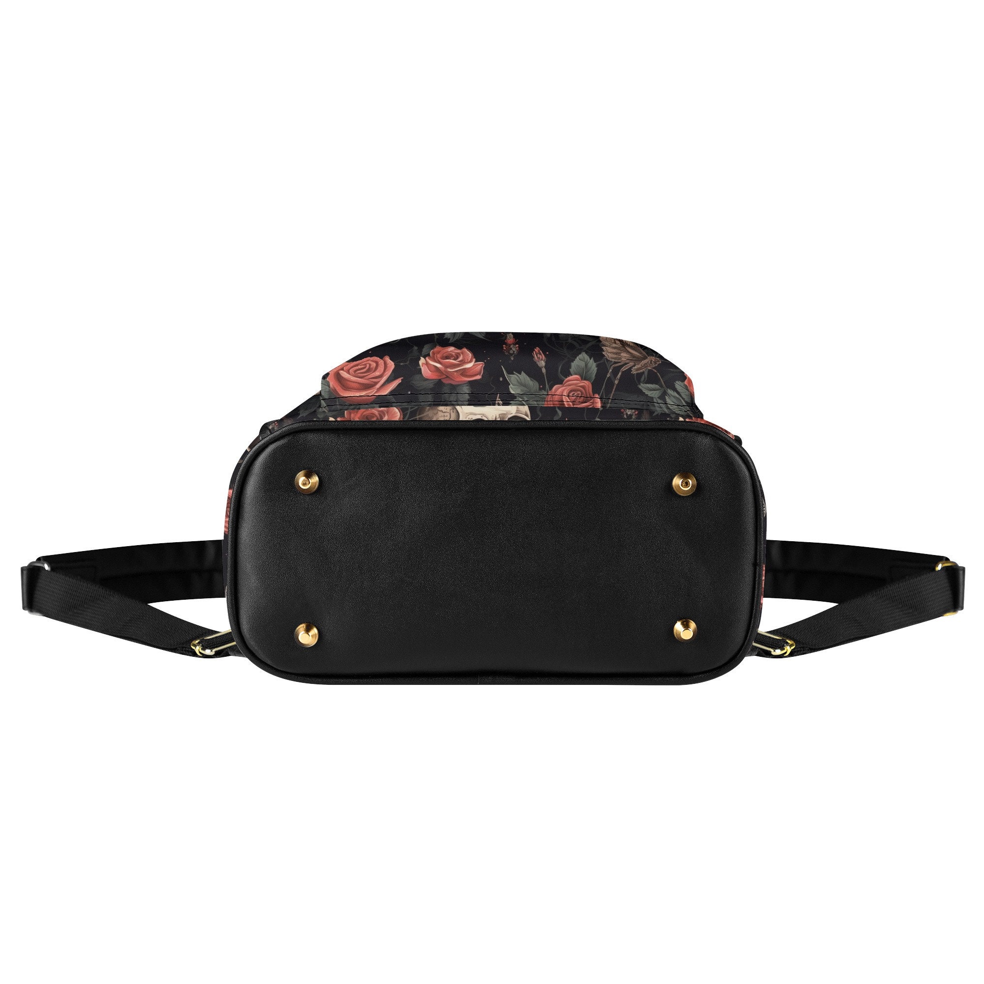 Wild Roses and Skull Goth Backpack, Dark Cottagecore Gothic Day Pack ...