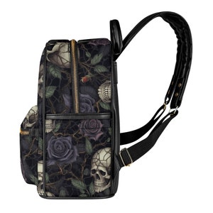 Wicca Witchy Skull Rose Backpack, Dark Cottagecore Gothic Day Pack ...