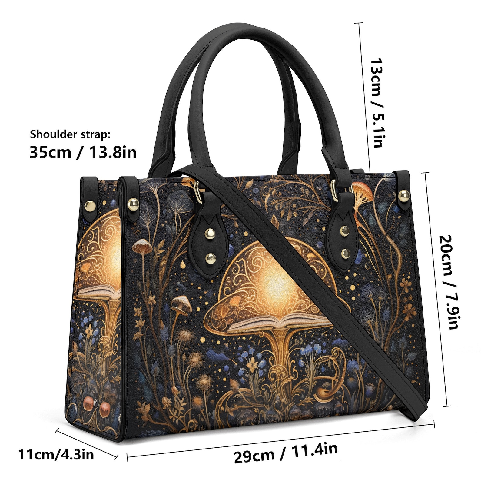 Cottagecore Mushroom Handbag, Witchy Mushroom Purse, Dark Cottagecore ...