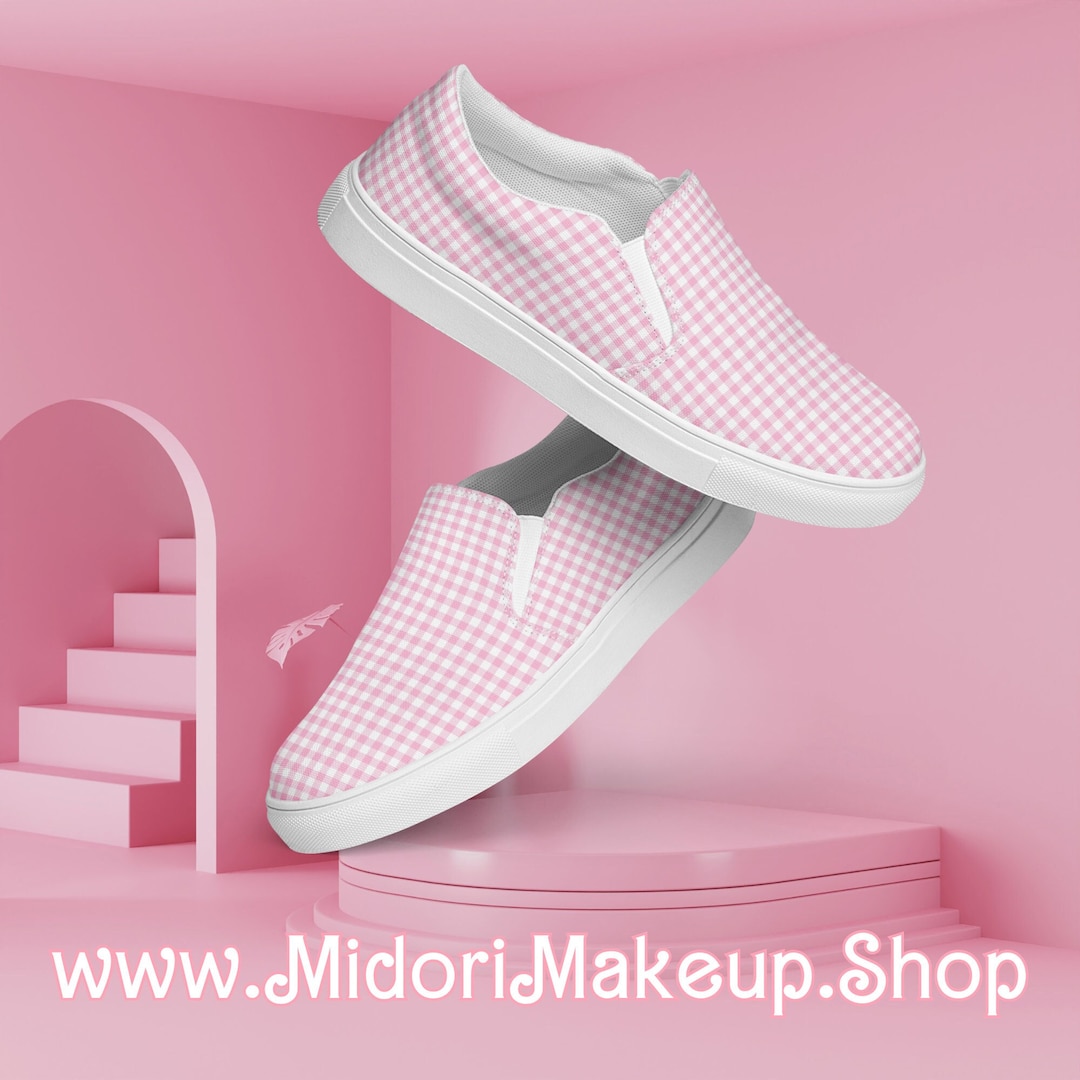 Pink Gingham Shoe Y2k 90s 50s Checker Retro Matte Rose Gold White ...