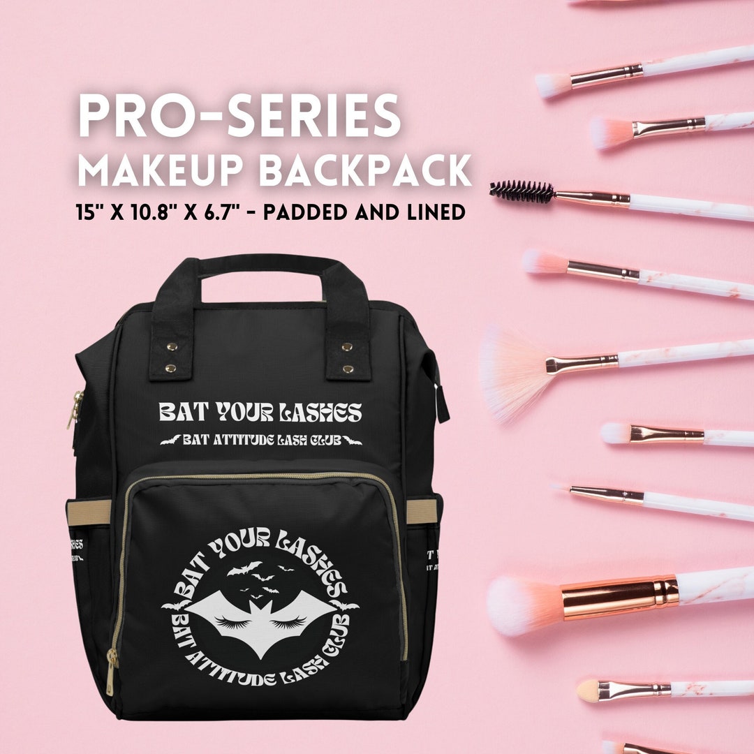 Cute Bats Backpack Makeup Artist Lash Bag Bat Your Lashes MUA Pro ...