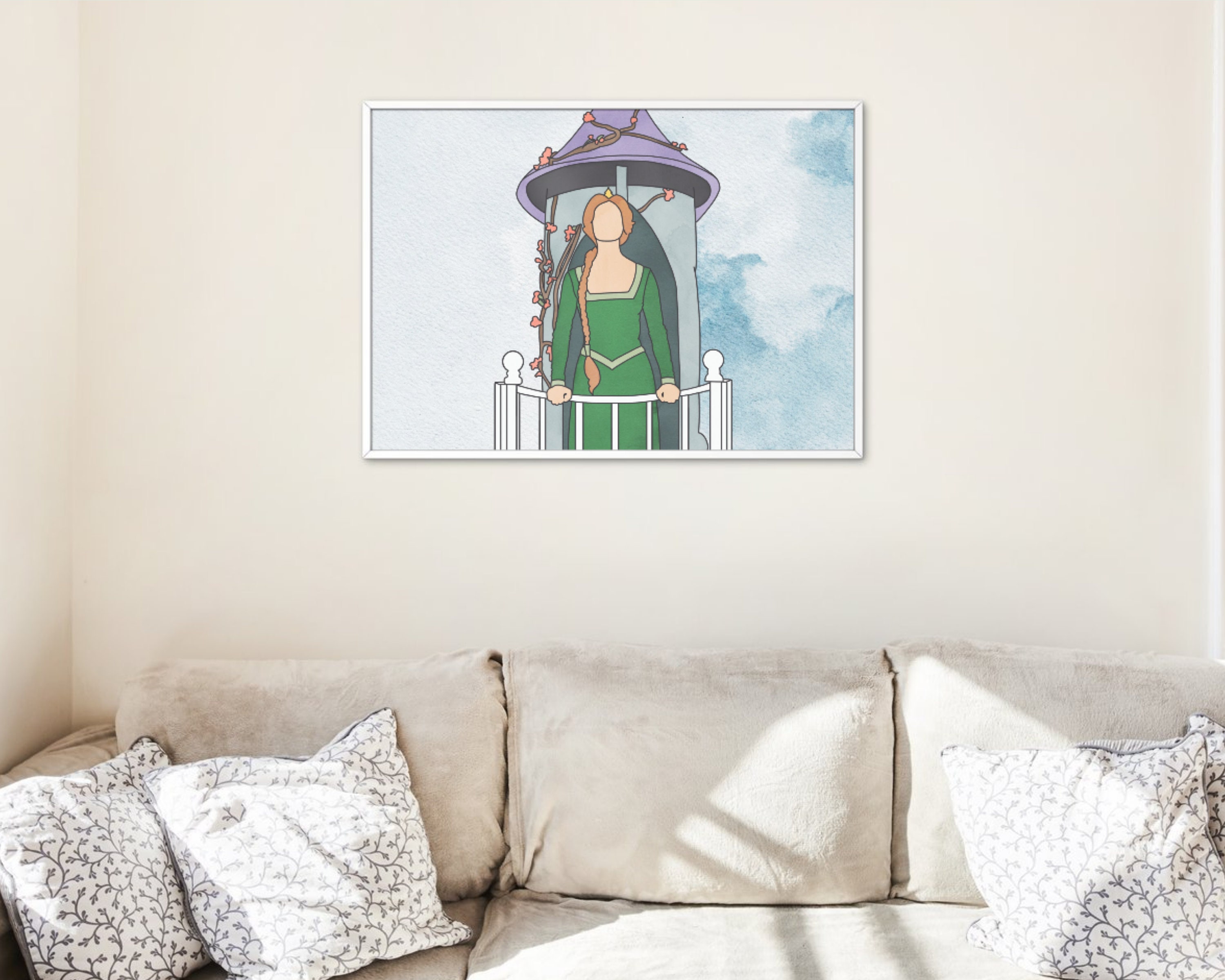 Shrek Clipart PNG/JPEG, Watercolor Princess Fiona Printable Art ...