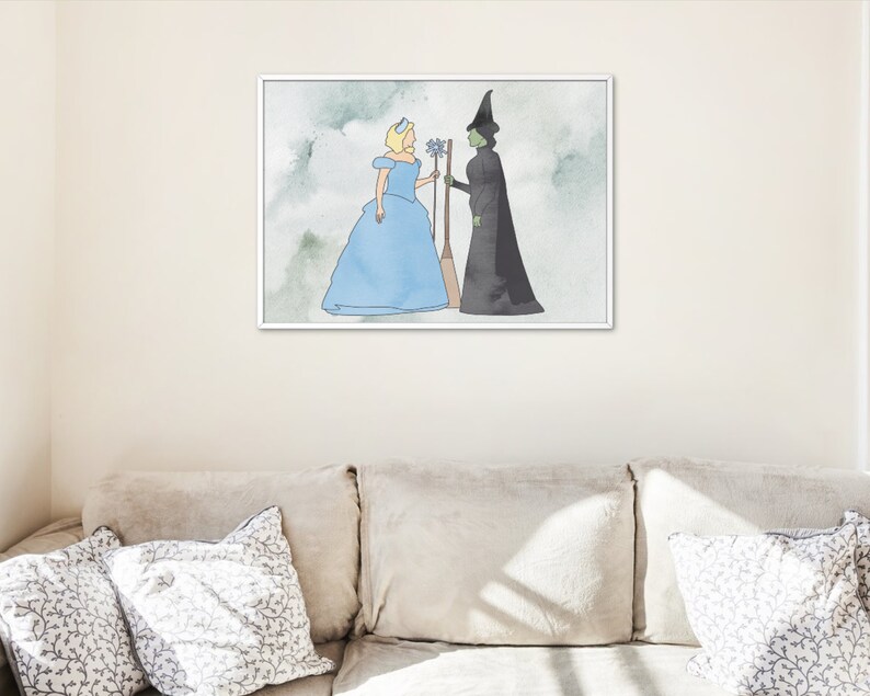 Wicked Clipart PNG/JPEG, Watercolor Glinda & Elphaba Printable Art ...