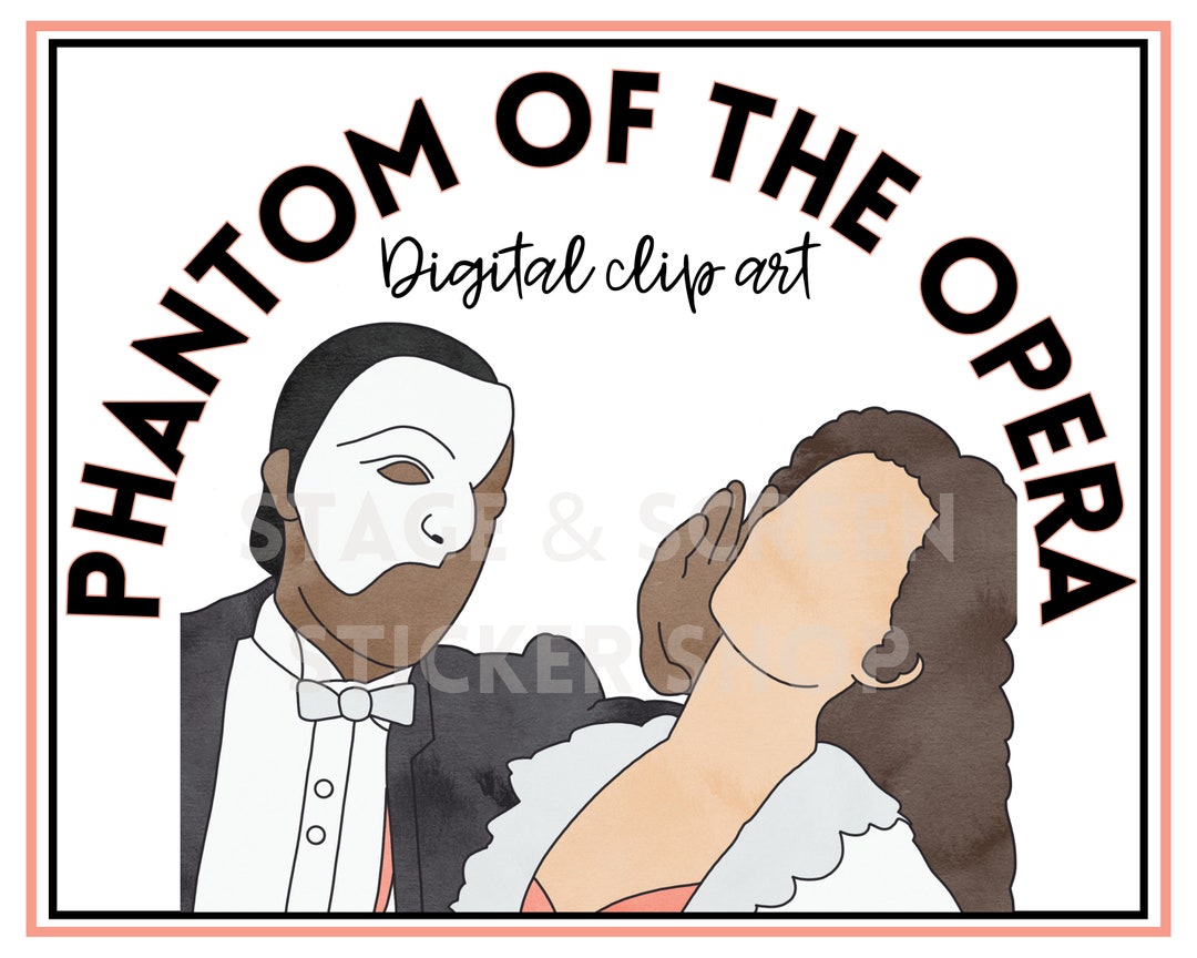 Phantom of the Opera Clipart PNG/JPEG, Watercolor Christine Daae and ...