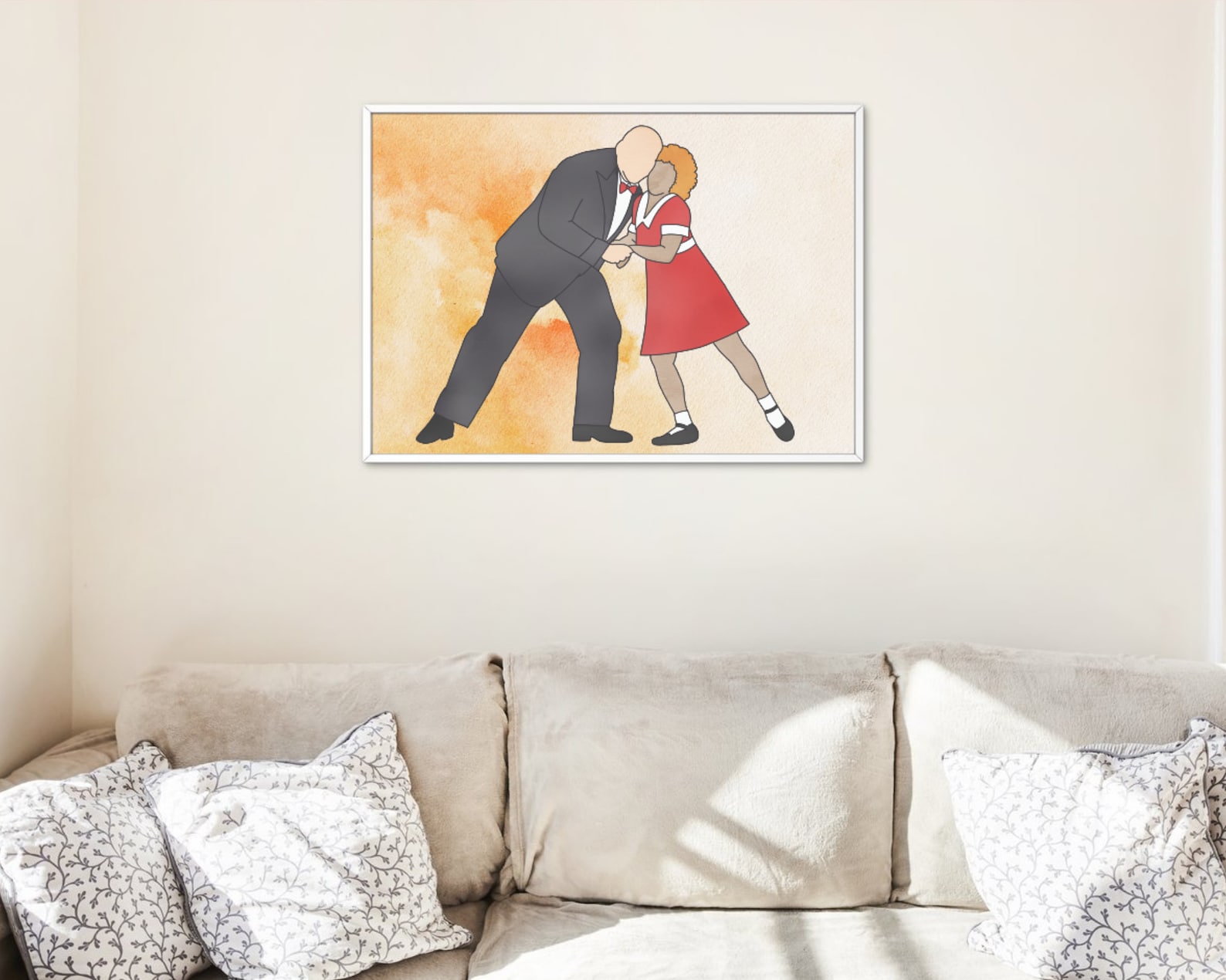 Annie Clipart PNG/JPEG, Watercolor Annie & Daddy Warbucks Printable Art ...