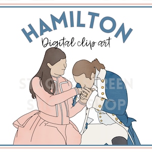 Hamilton Clipart PNG/JPEG, Watercolor Alexander & Eliza Printable Art ...
