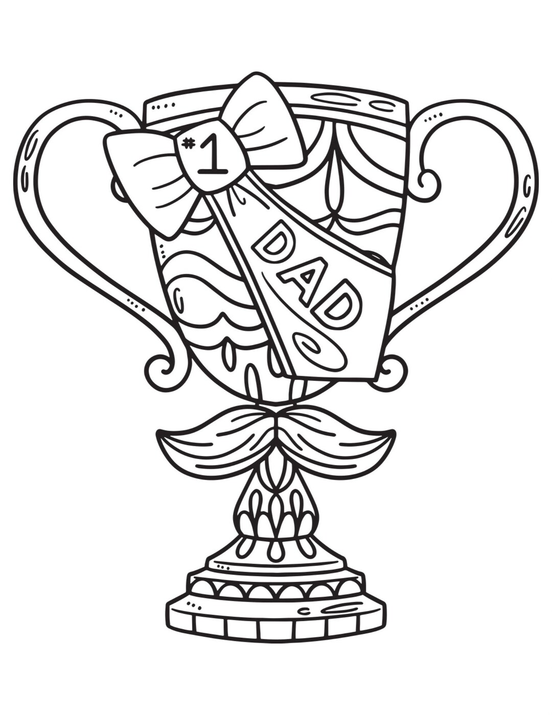 Trophy Dad Printable for Kids to Color - Great for Father’s Day - Etsy