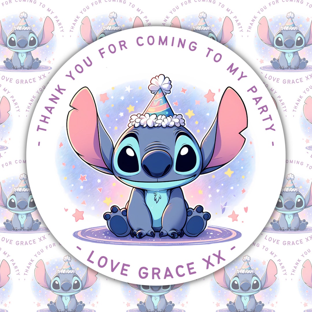 Personalised Stickers Birthday Stitch Angel for Her for Him Son ...