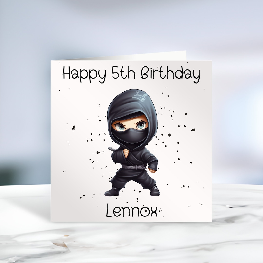 Ninja Birthday Card Personalised for Him Son Brother Celebrations - Etsy