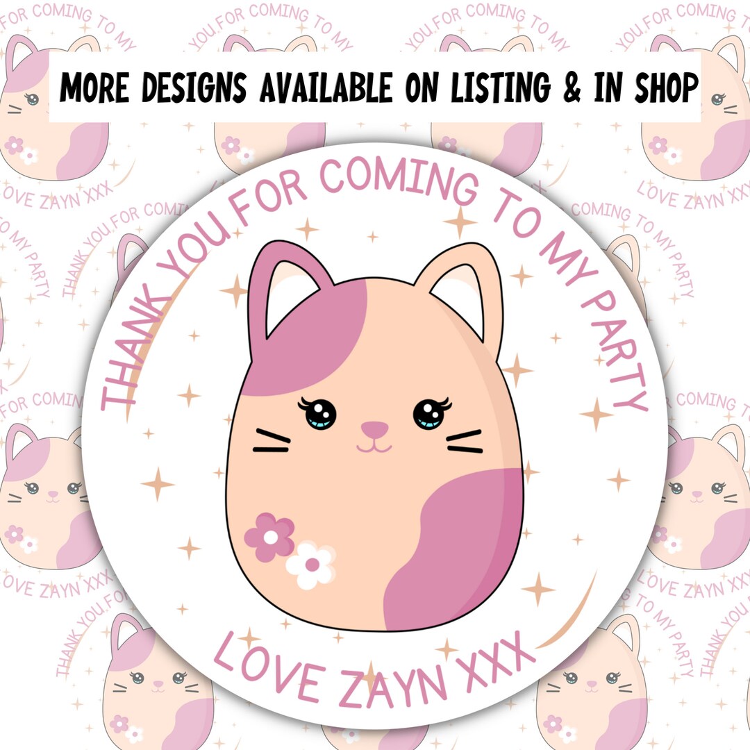 Personalised Stickers for Her Squish Mallows Party Sweet Cones Birthday ...
