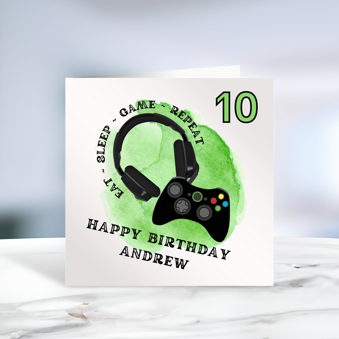 Gamer Birthday Card Gamer Fan Birthday Card for Him Brother Son ...