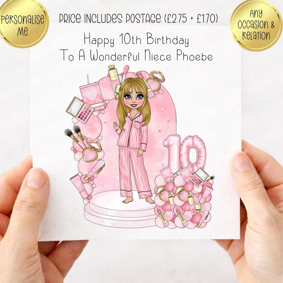 Personalised Birthday Card – Makeup, Beauty, Any Relation (6x6 Inch ...