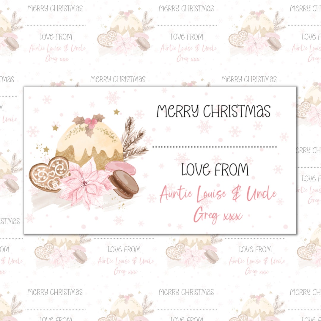 Personalised Stickers Gift Tags Gift Labels Coffee Pink Cookies ...