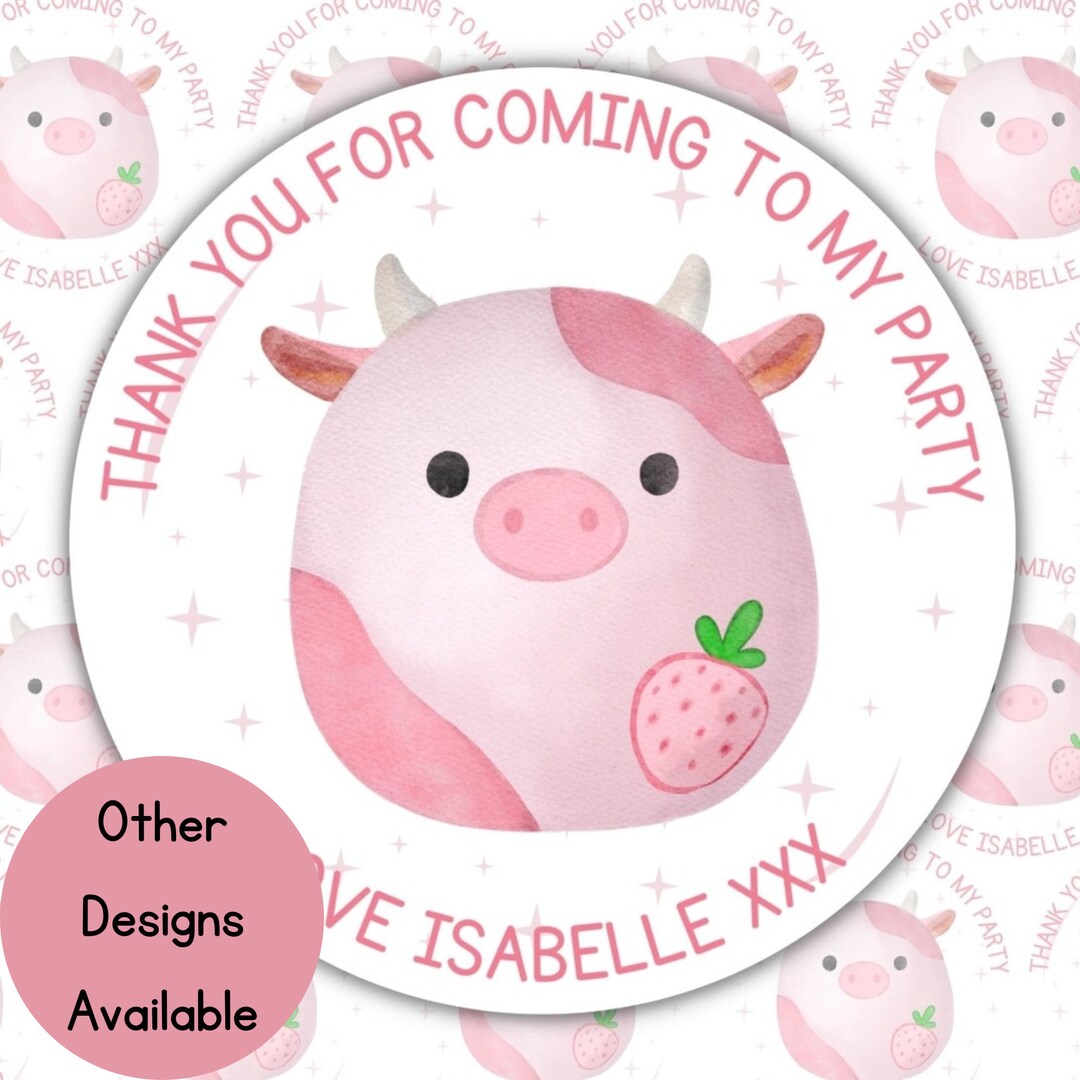 Personalised Stickers for Her Squish Mallows Party Sweet Cones Birthday ...