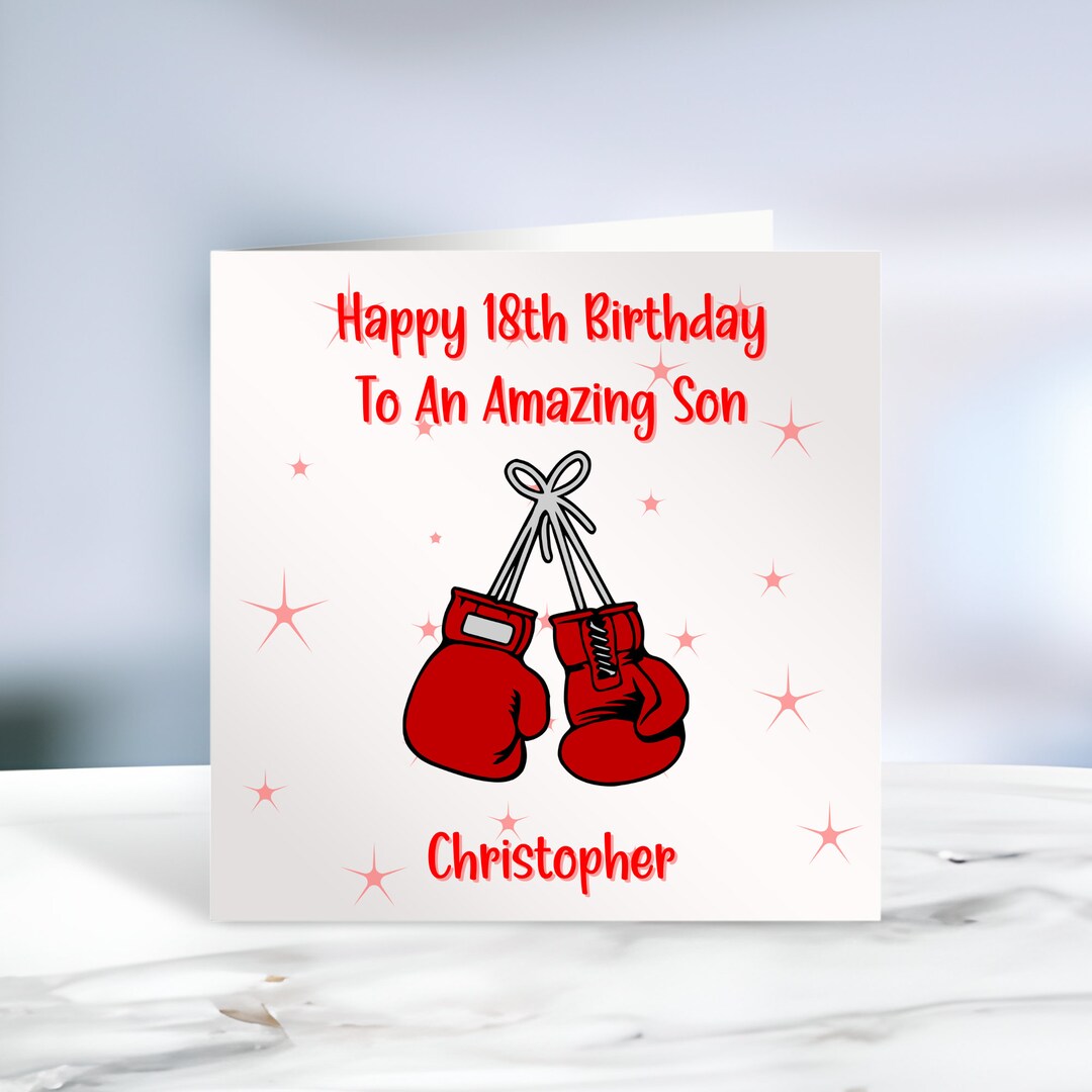 Boxing Birthday Card Boxer Boxing Fan Birthday for Him Son Brother ...