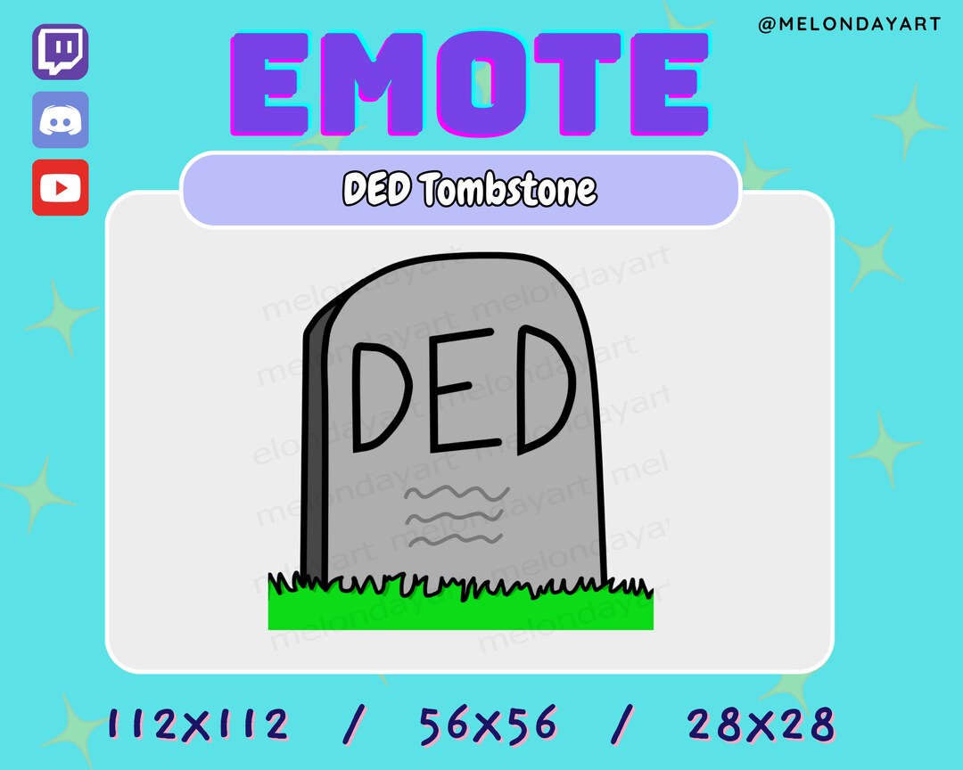 DED Tombstone Emote | Twitch Emote | Discord | Youtube | Kick | Stream ...