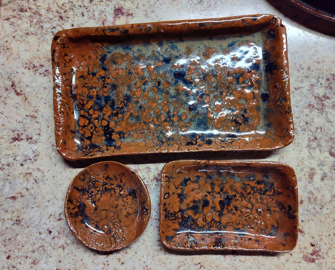 Ceramic Jewelry Dish/plate Set 3 Piece Handmade - Etsy