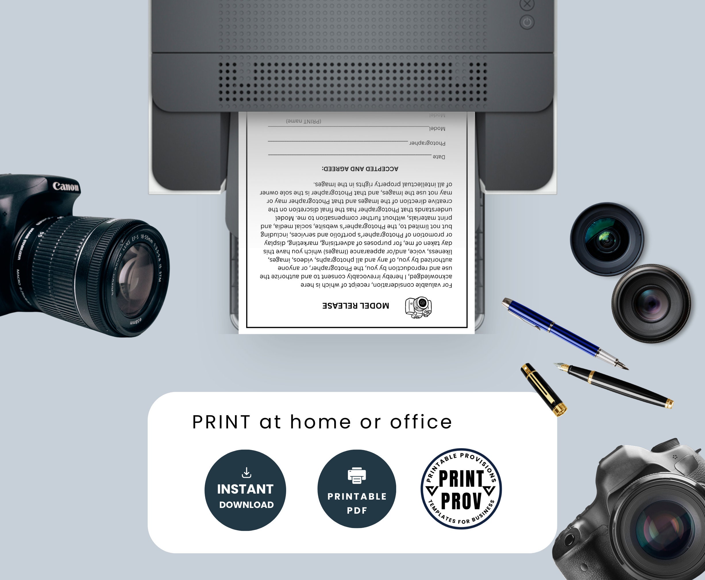 Printable * Photography Model Release Form – Write-in Permission ...