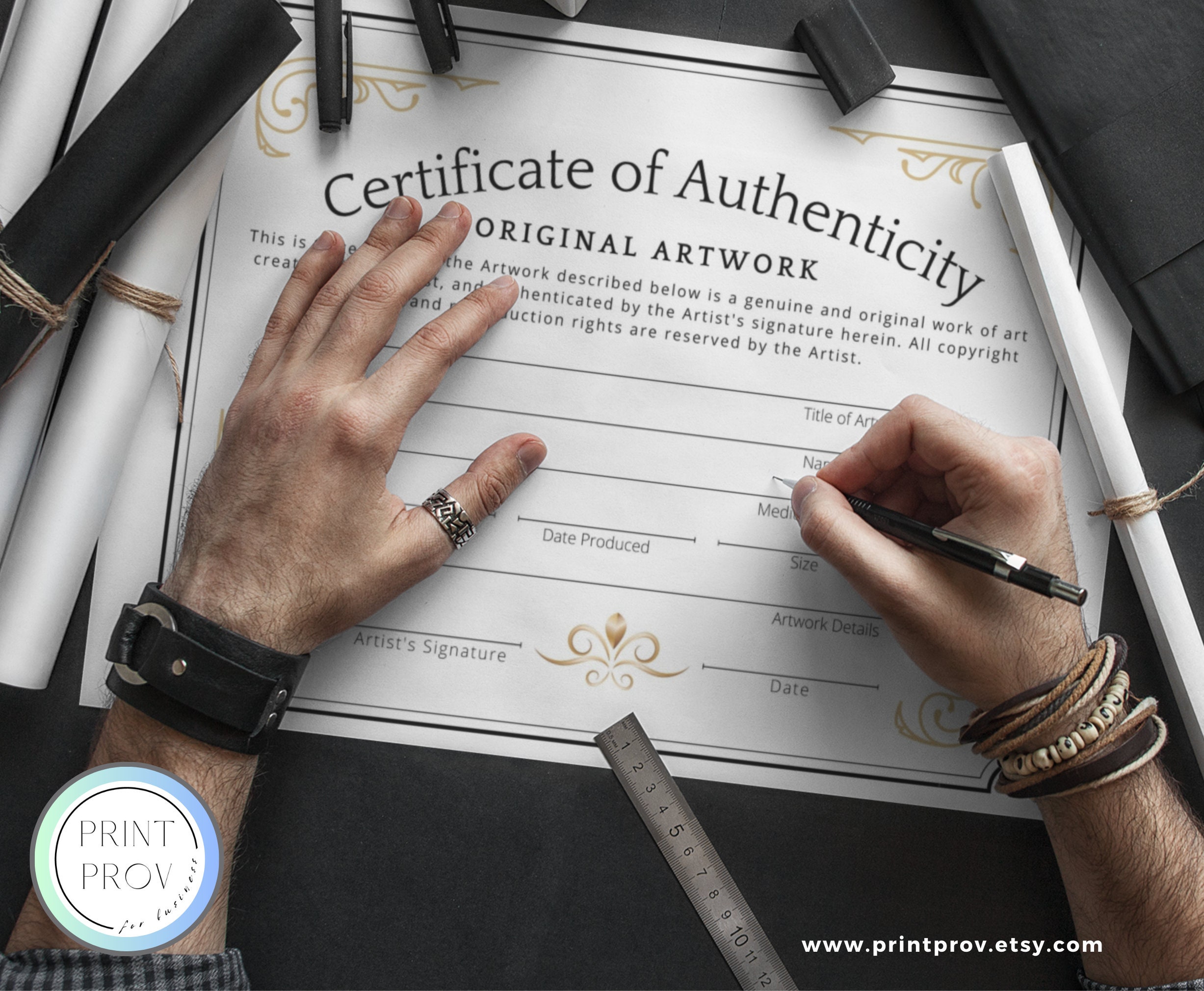 Printable * Certificate of Authenticity for Original Artwork - US ...