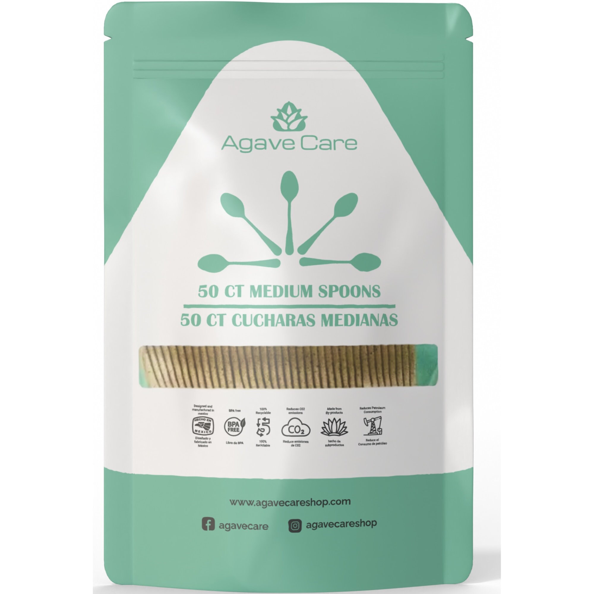 Agave Care Sustainable Agave Spoons Medium Natural 50 Count 4 Oz - Etsy