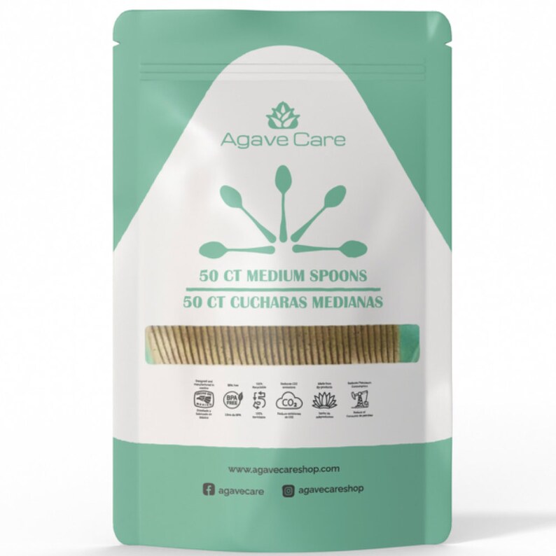 Agave Care Sustainable Agave Spoons Medium Natural 50 - Etsy