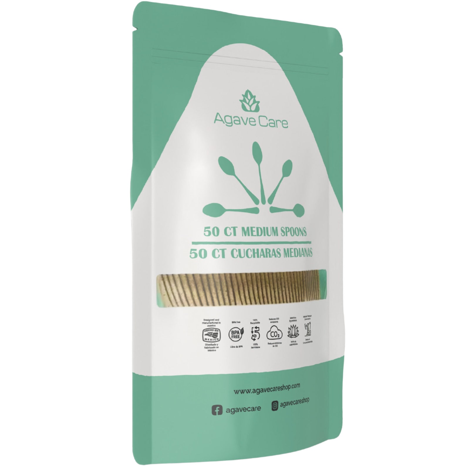 Agave Care Sustainable Agave Spoons Medium Natural 50 Count 4 Oz - Etsy