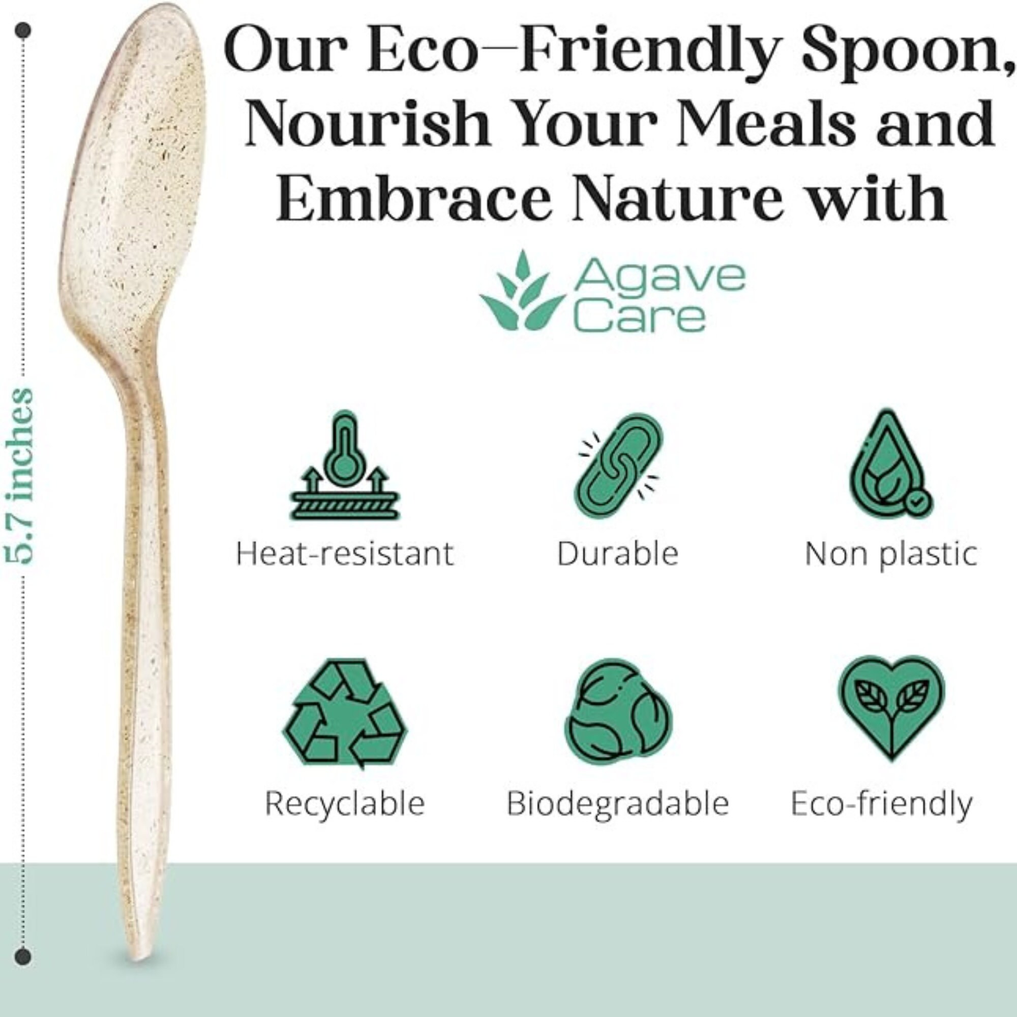 Agave Care Sustainable Agave Spoons Medium Natural 50 Count 4 Oz - Etsy