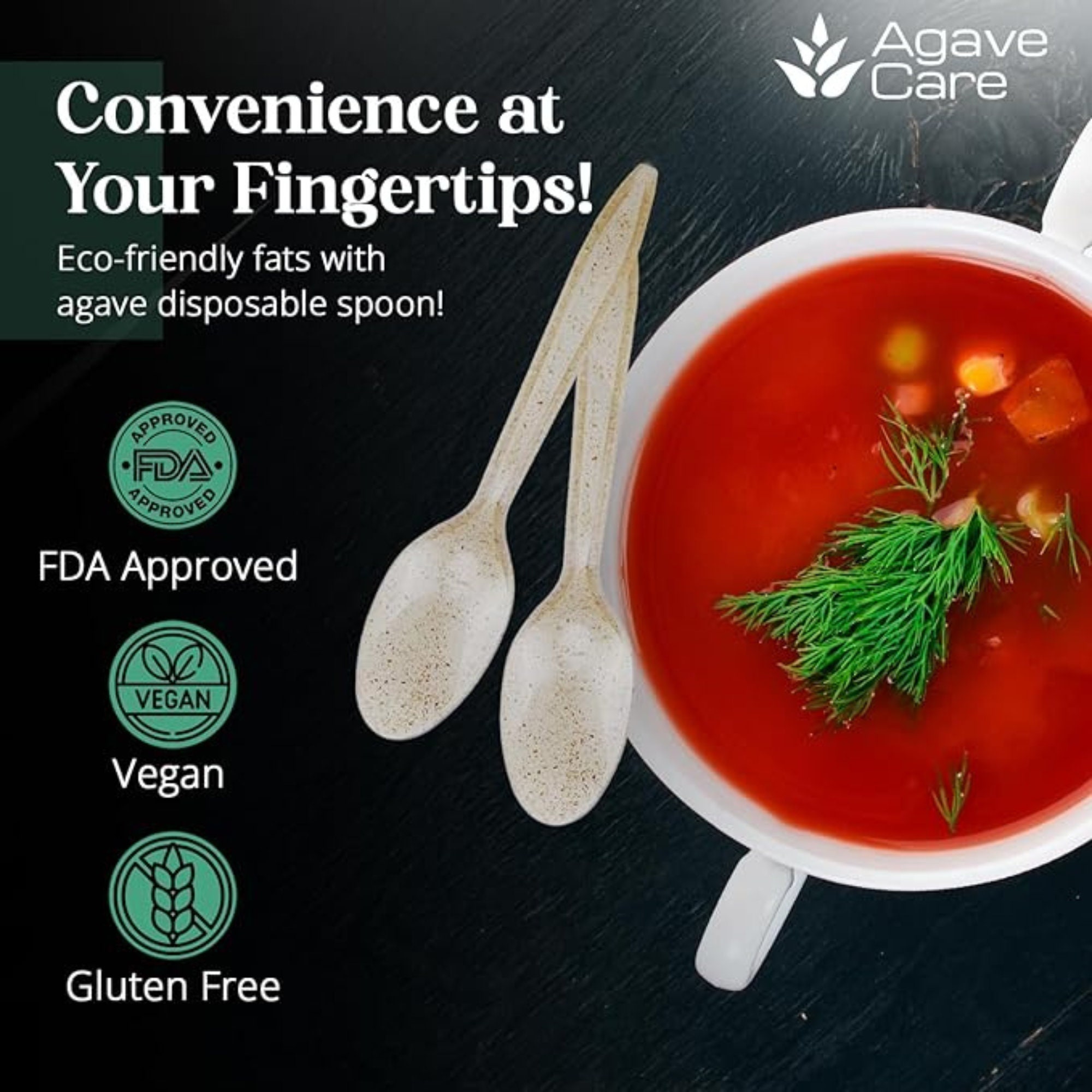 Agave Care Sustainable Agave Spoons Medium Natural 50 Count 4 Oz - Etsy