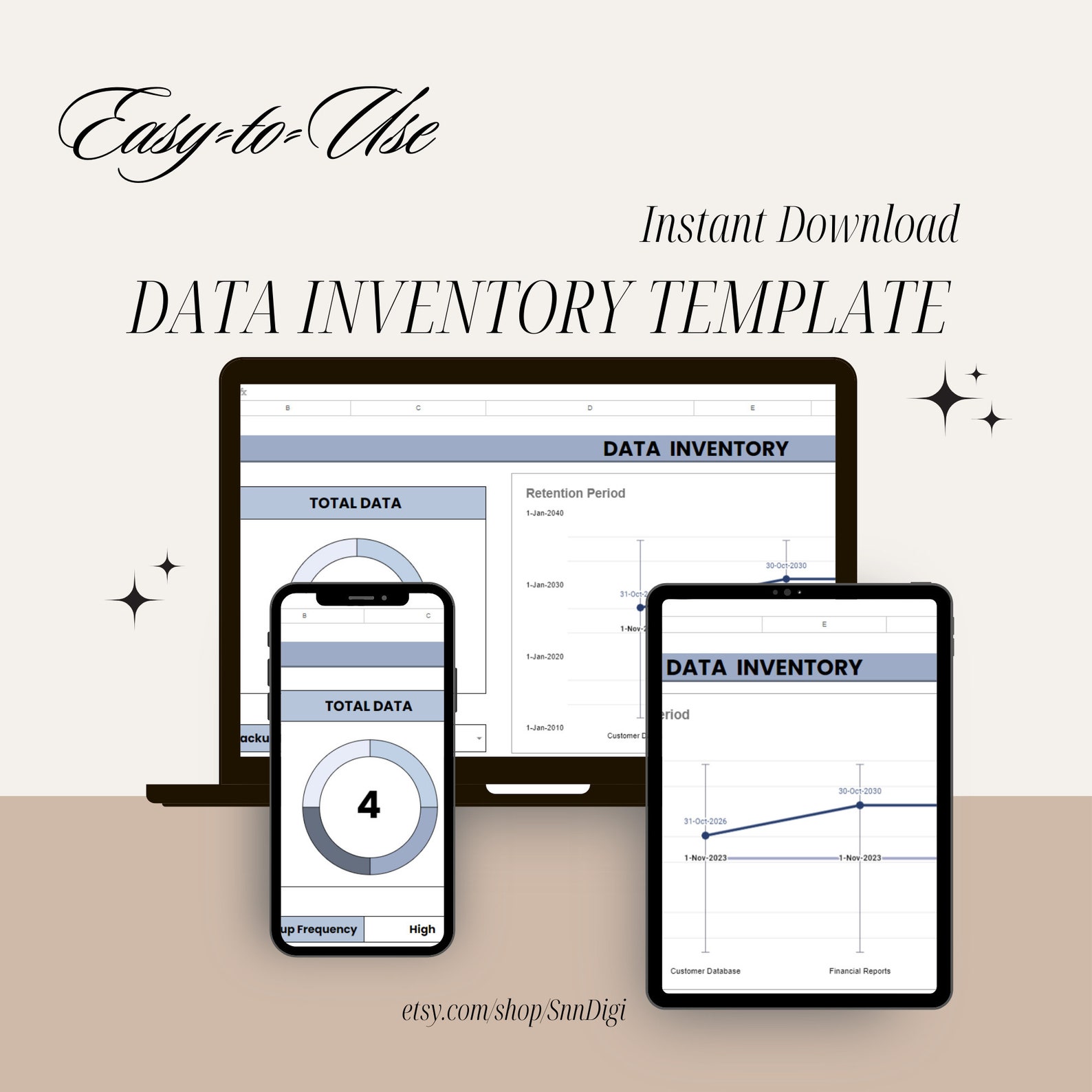 Data Inventory Template, Editable Google Sheets Comprehensive Data ...