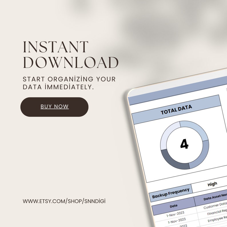Data Inventory Template, Editable Google Sheets Comprehensive Data ...