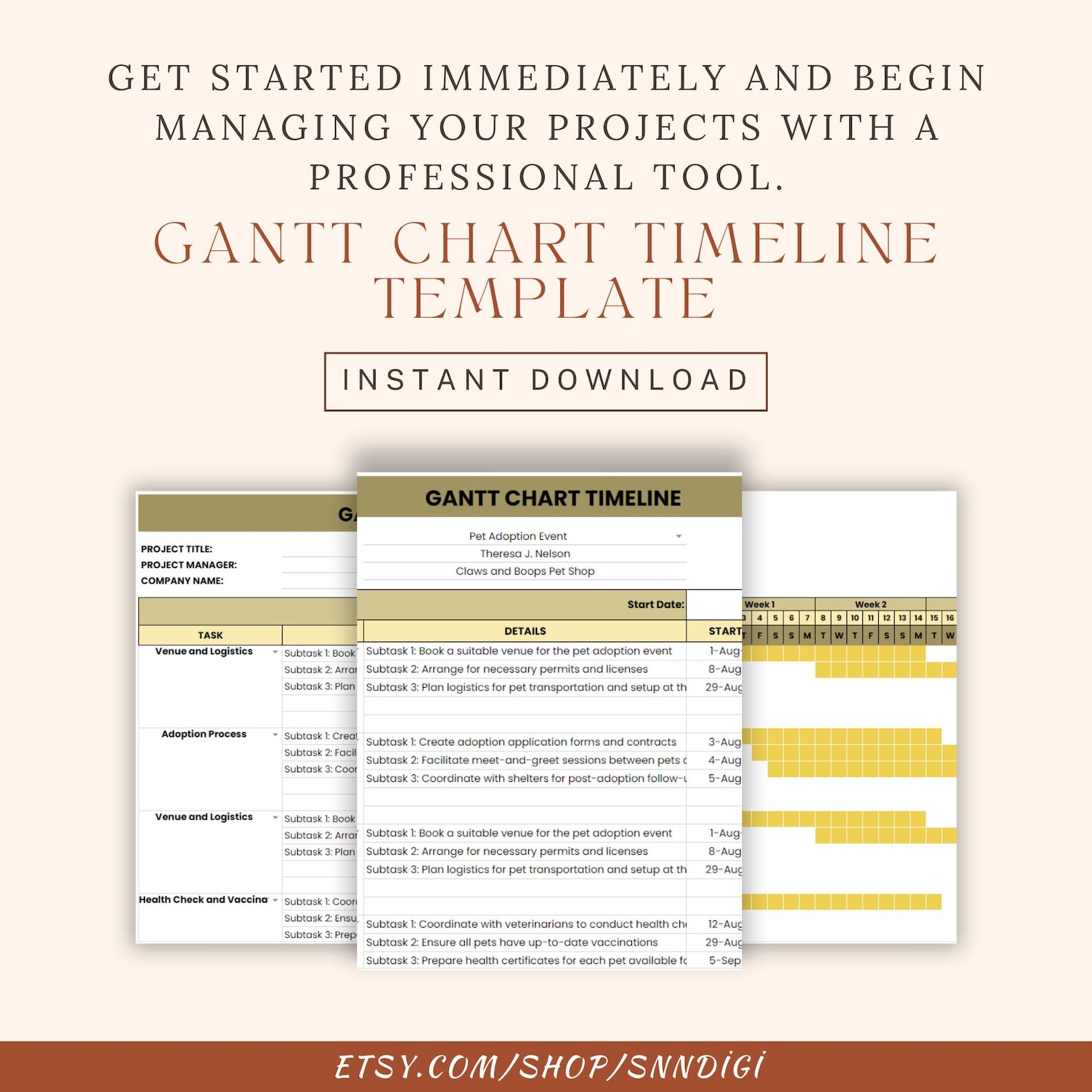 Gantt Chart Timeline Template, Customizable and Easy-to-use Visual ...