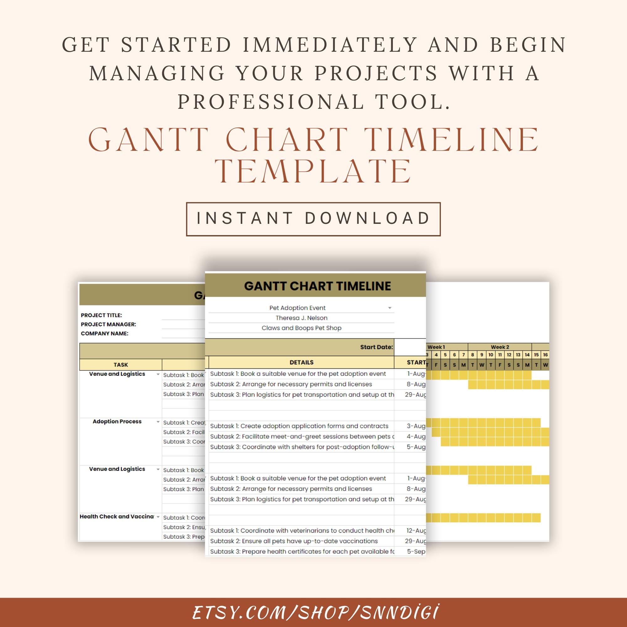 Gantt Chart Timeline Template, Customizable and Easy-to-use Visual ...