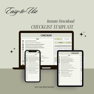 Checklist Template, Customizable and Easy-to-use Organize Tasks and ...