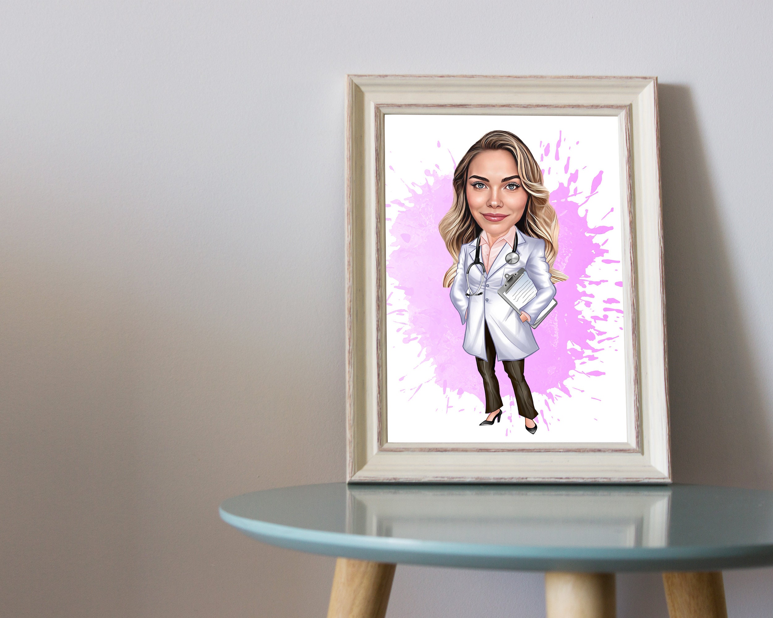 Customized Cartoon Female Doctor, Female Doctor Drawing Art, Doctor ...