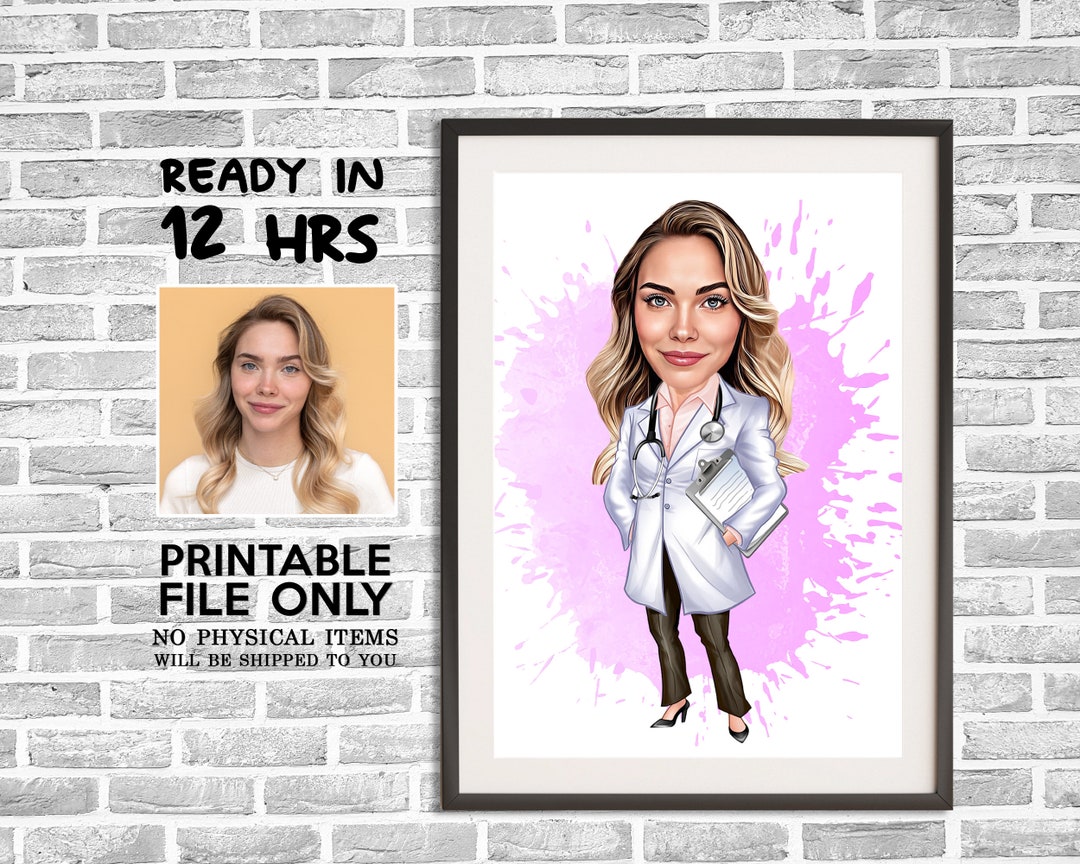 Customized Cartoon Female Doctor, Female Doctor Drawing Art, Doctor ...