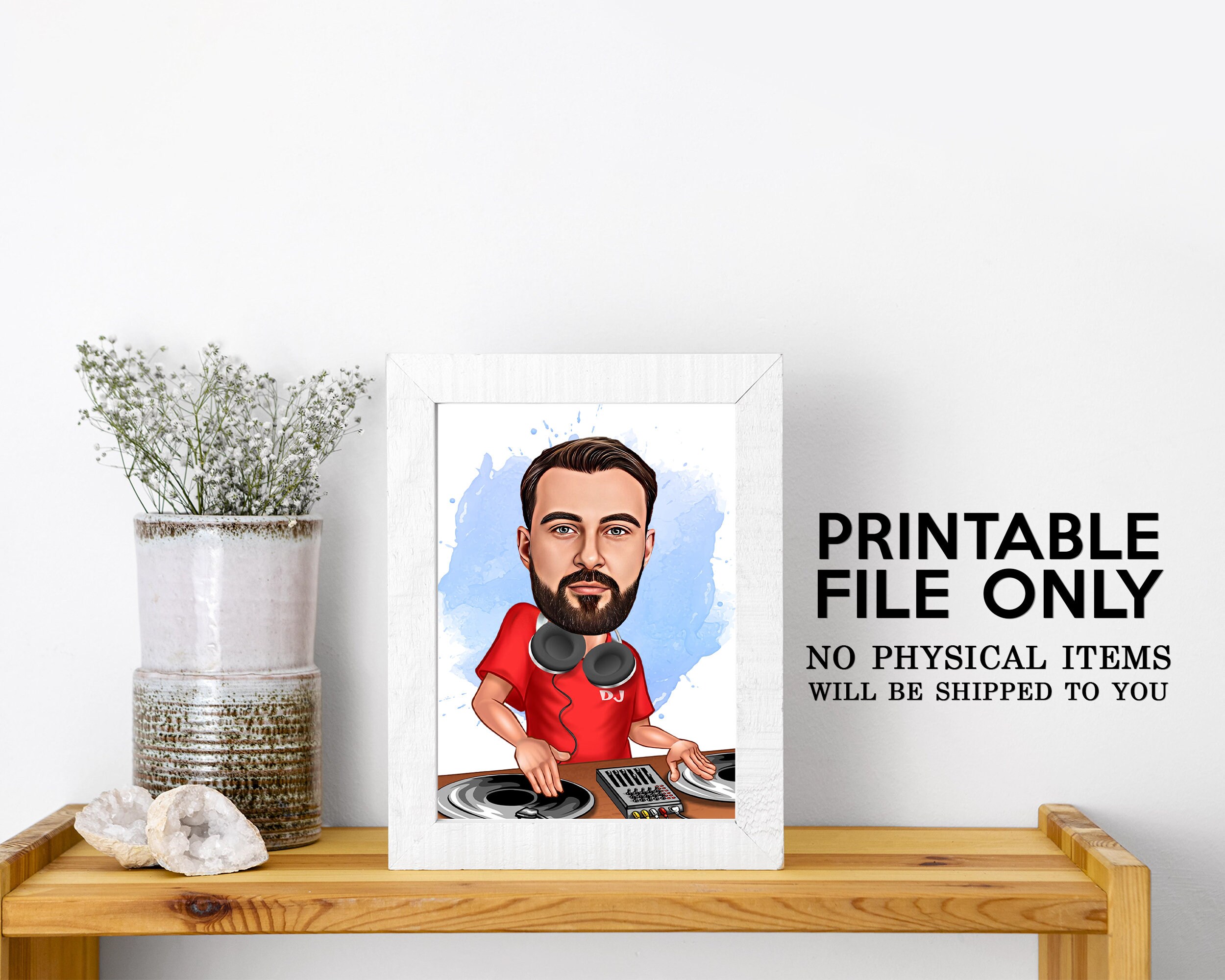 Custom DJ Cartoon Portrait, Male Dj Cartoon, Dj Caricature, Funny Dj ...