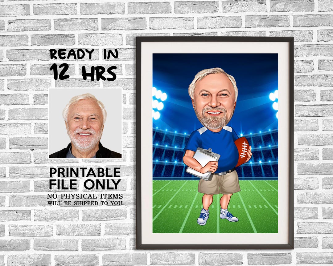 Coach Cartoon Drawing From Photo, Male Coach Cartoon, Coach Caricature ...