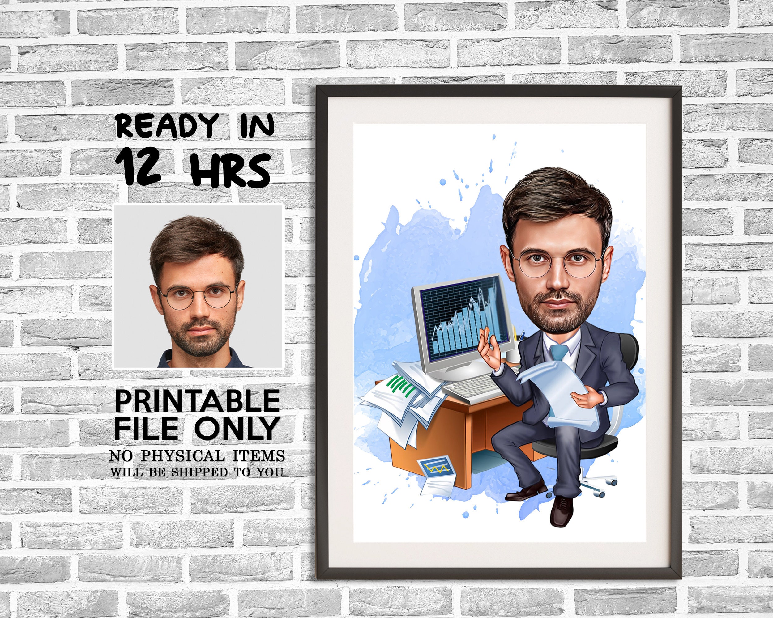 Boss Caricature From Photo, Boss for Men Caricature, Digital Portrait ...