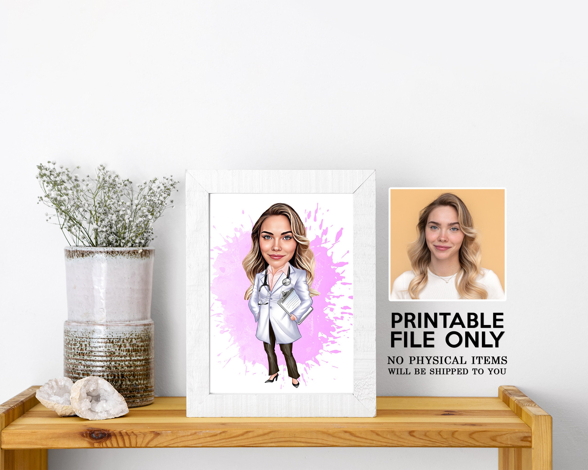 Customized Cartoon Female Doctor, Female Doctor Drawing Art, Doctor ...