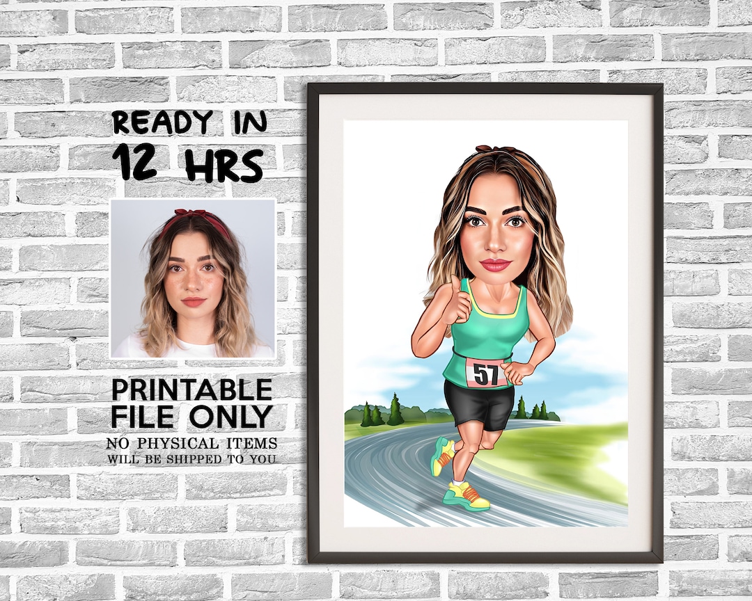 Runner Cartoon Drawing From Photo, Runner Cartoon, Runner Caricature ...