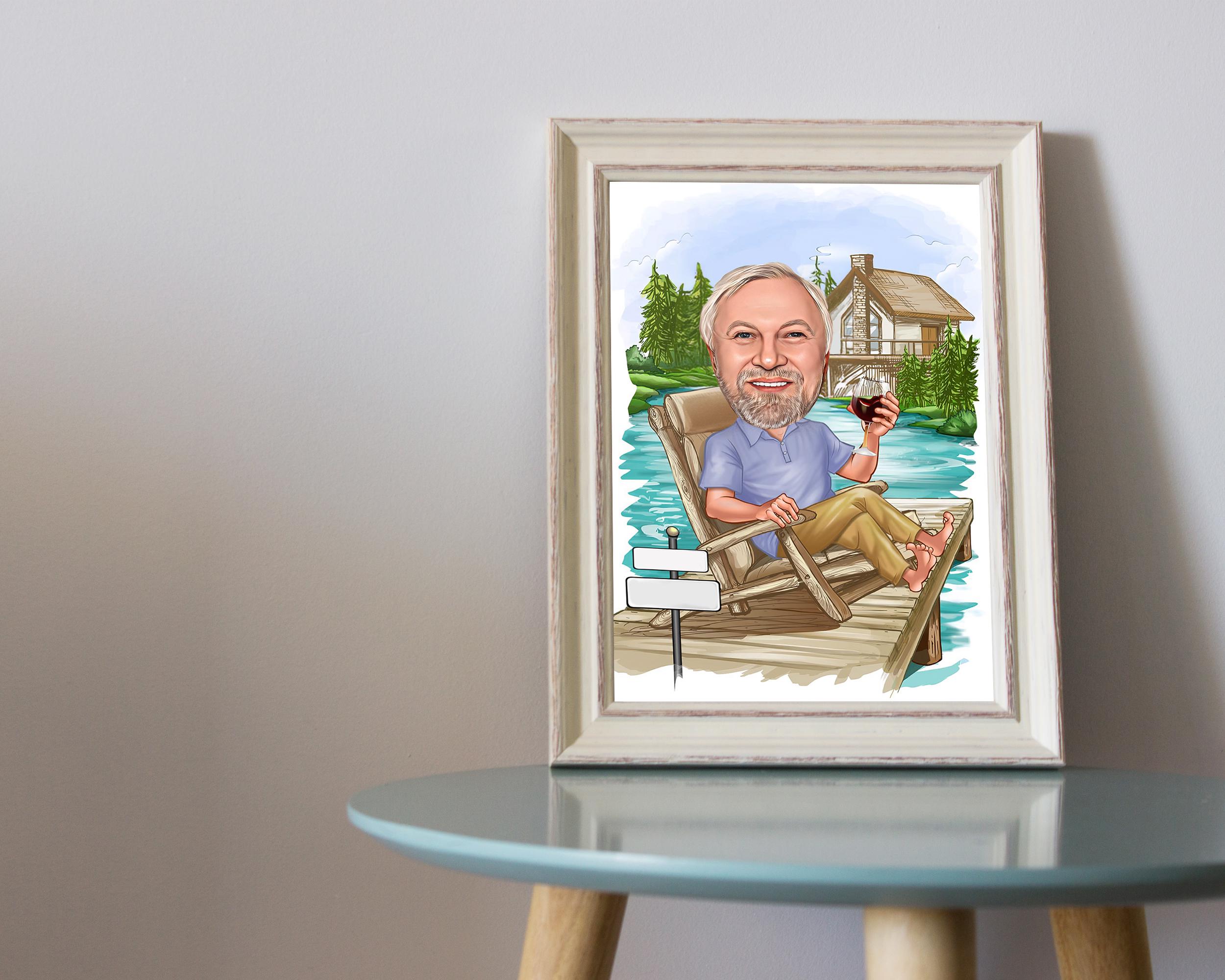 Custom Retirement Cartoon Portrait, Personalized Retirement Caricature ...