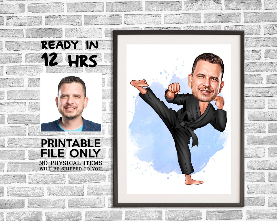 Karate Cartoon Drawing From Photo, Male Karate Cartoon, Karate ...