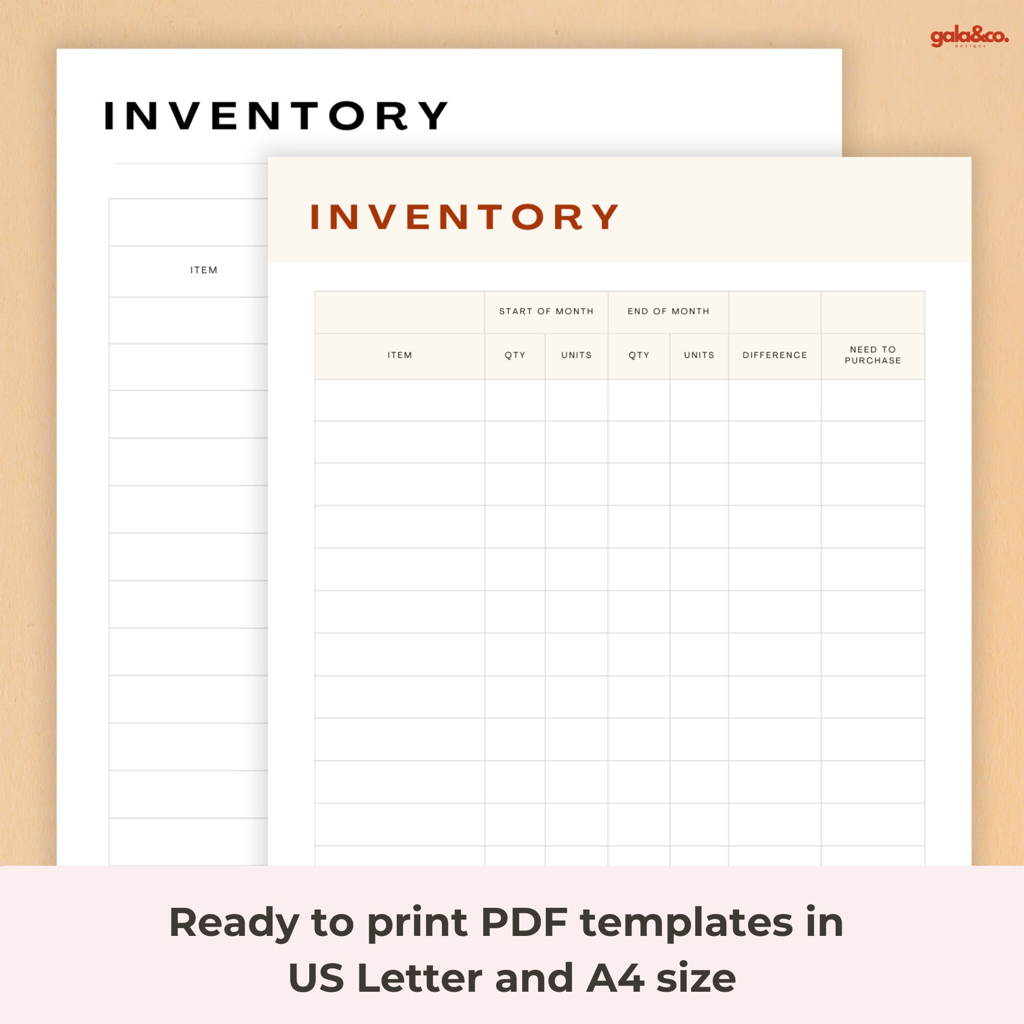 Inventory Tracker Template PDF Ready to Print, Small Business Tools ...